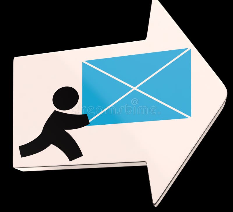 Delivering Mail Arrow Shows Express Delivery Stock Illustration ...