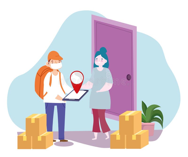 Delivering order boxes stock vector. Illustration of normal - 213857158