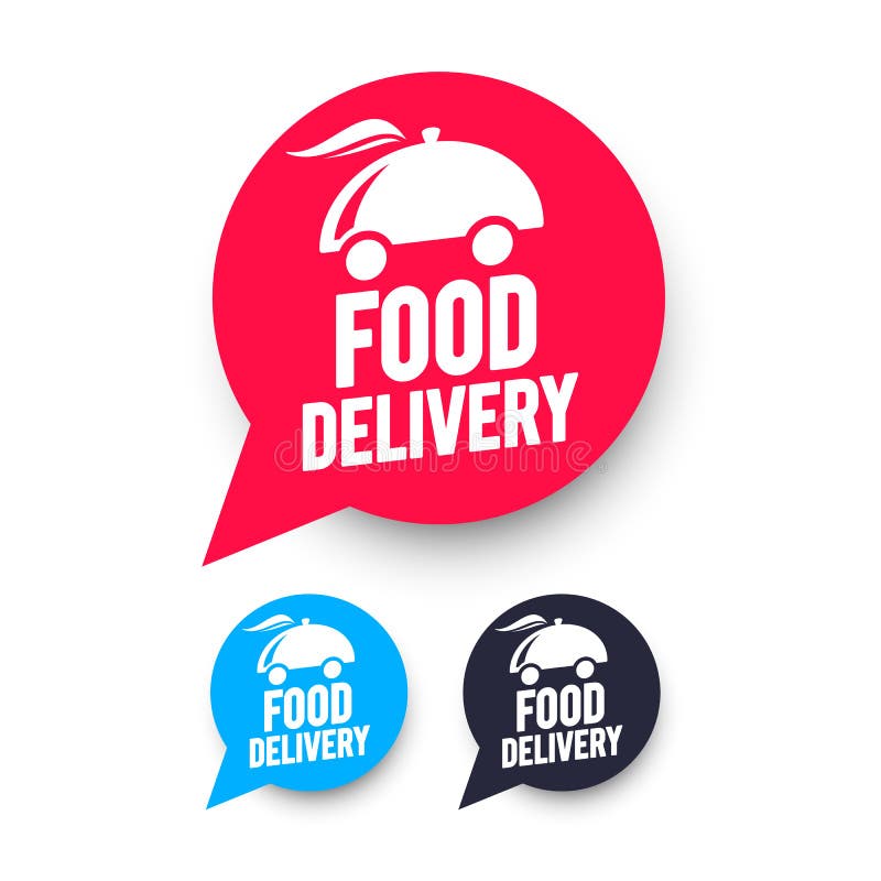Vector Illustration Free Food Delivery Speech Bubble. Web Icons Set ...