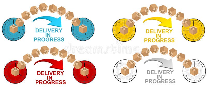 Delivery In Progress Pop-up With Products Stock Illustration ...