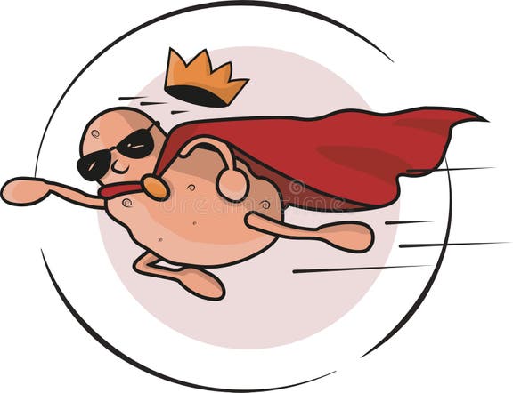 King of Potatoes Flying Like Superman Stock Vector - Illustration of ...