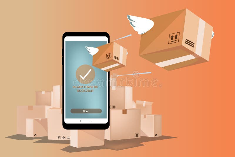 Shopping Online is a Popular Service To Shop Stock Illustration ...