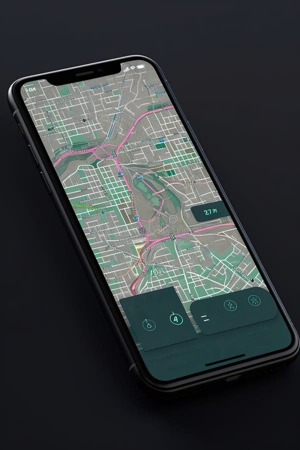 A Delivery App Map Showing the Street on Phone. Generative AI Stock ...