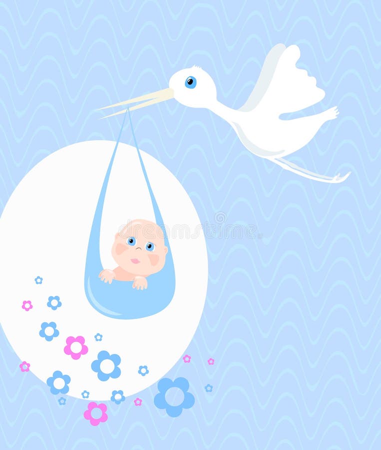 Delivery of baby stock illustration. Illustration of adorable - 12758396