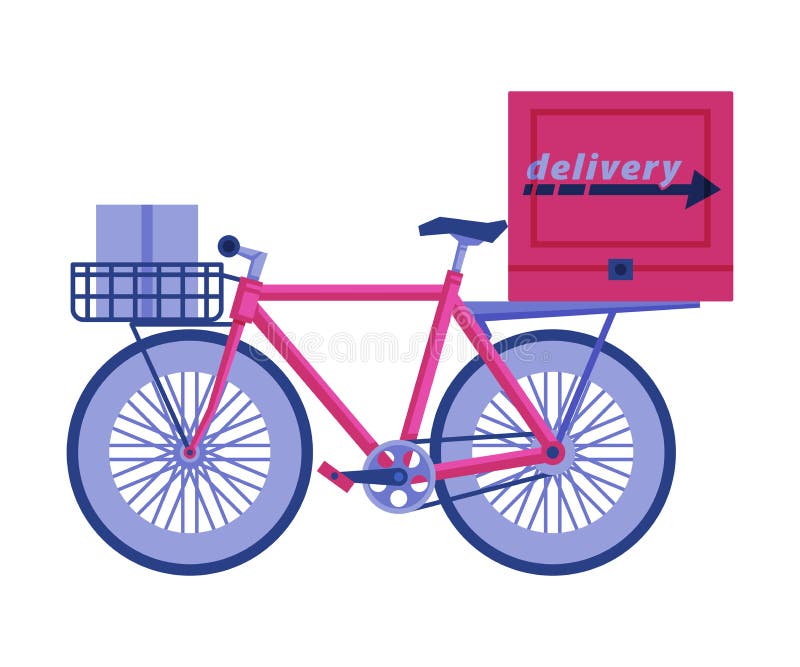 Delivery Bike, Express Delivery Service Vehicle Flat Vector ...