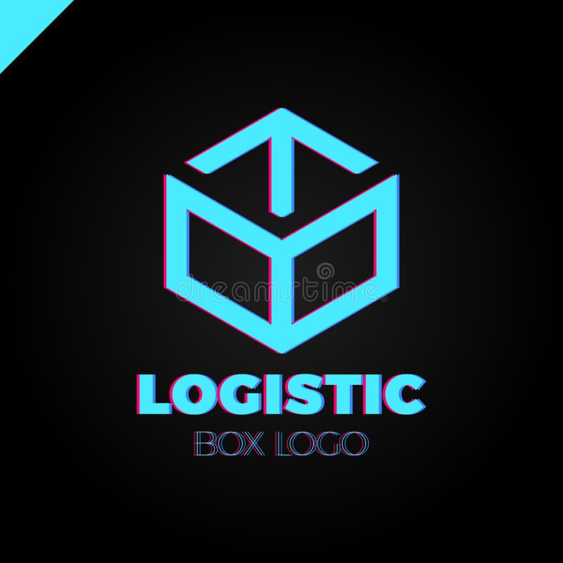 Delivery Box with Arrow Logo. Colorful Line Style Stock Vector ...