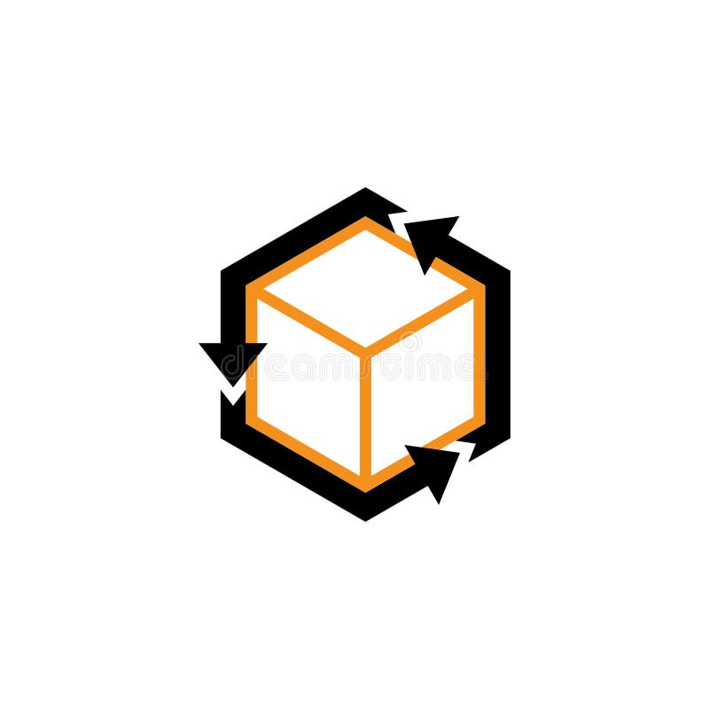 Delivery Box Arrows Hexagon Logo Stock Illustration - Illustration of ...