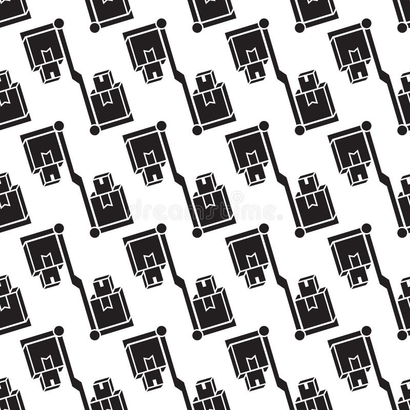 Delivery Box Cart Pattern Seamless Vector Stock Vector - Illustration ...