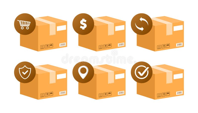 Delivery Box. Gift Box. Online Delivery Service. Vector Illustration ...