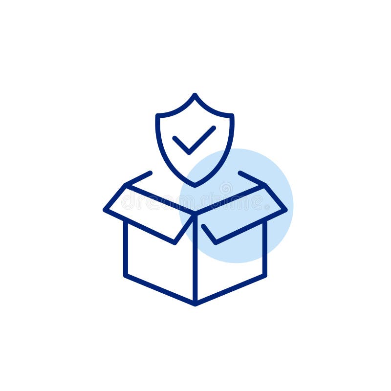 Delivery Box and Insurance Shield with Checkmark. Insured and Safe ...