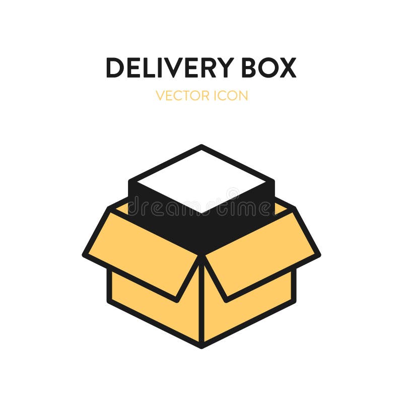 Delivery Box Isometric Icon. Vector Illustration of Open Delivery Box ...