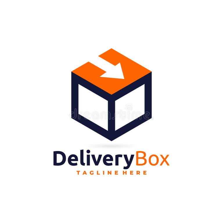 Delivery Box with Arrow Logo for Cargo or Delivery Company Template ...
