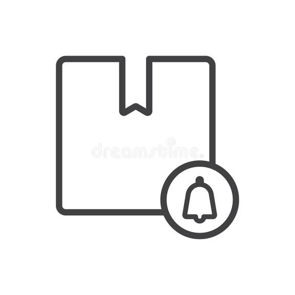 Delivery Box Notification Icon Stock Vector - Illustration of carton ...
