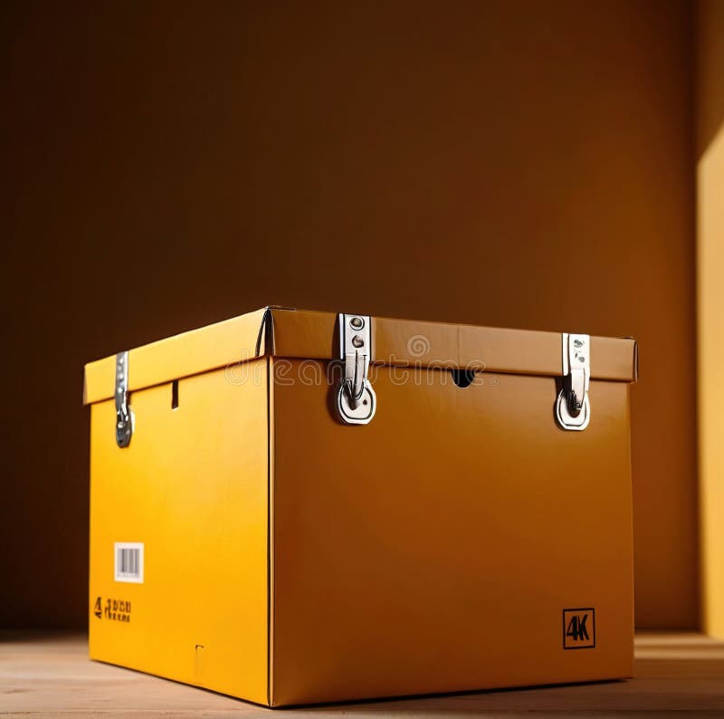 Delivery Box Parcel Made of Yellow Cardboard Stock Illustration ...