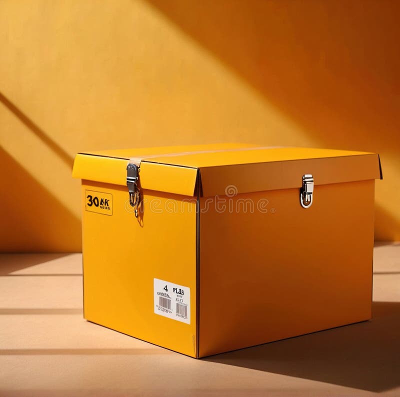 Delivery Box Parcel Made of Yellow Cardboard Stock Illustration ...