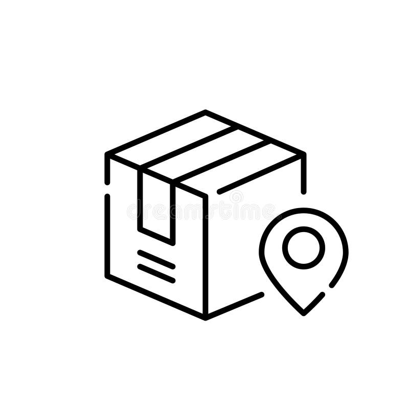 Delivery Box. Parcel with Map Pointer Symbol Stock Vector ...