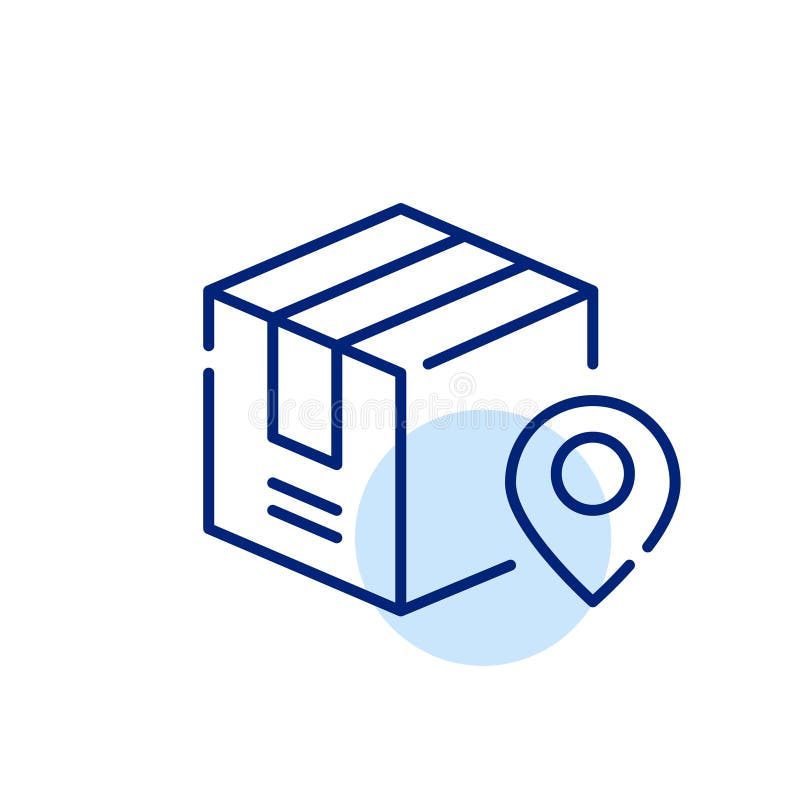 Delivery Box. Parcel with Map Pointer Symbol. Pixel Perfect Icon Stock ... Delivery Box. Parcel with Map Pointer Symbol. Pixel Perfect Icon Stock ...