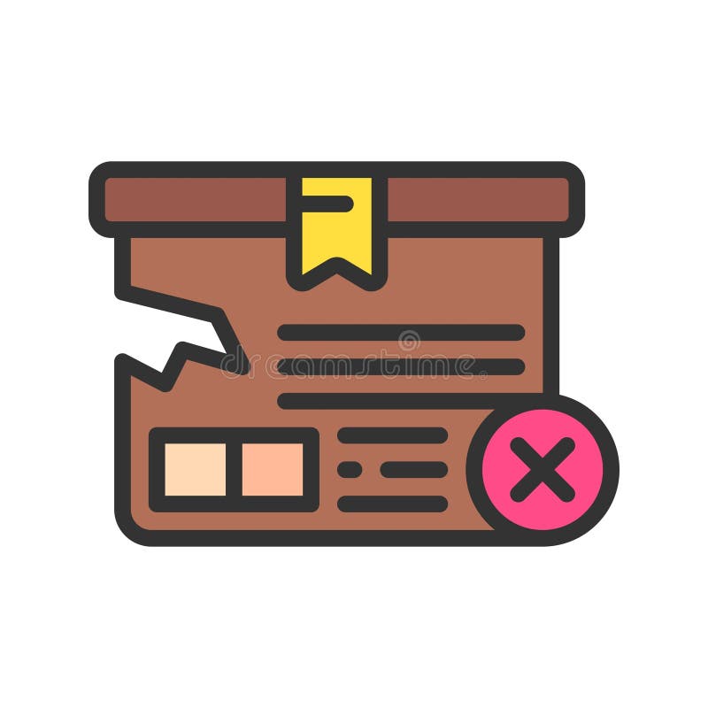 Delivery Box Rejected Icon Image. Stock Vector - Illustration of ...