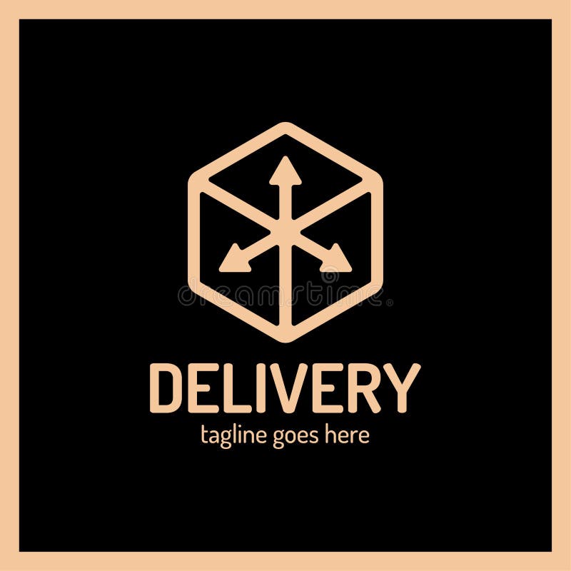 Delivery Box Three Arrow Logotype. Colorful Style Stock Illustration ...