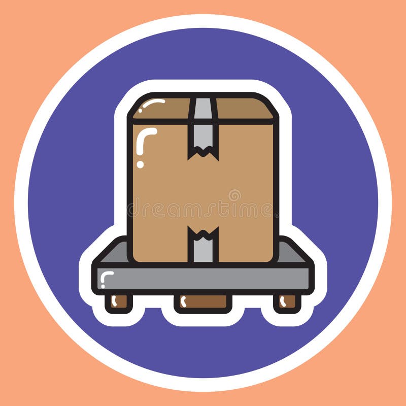 Delivery Box on Wheel Base. Vector Illustration Decorative Design Stock ...