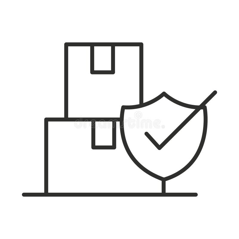 Delivery Boxes with Check Mark Line Style Design Stock Vector ...