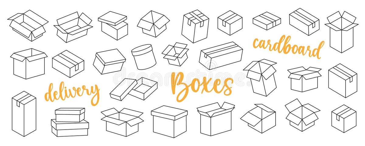 Boxes Outline Stock Illustrations – 17,485 Boxes Outline Stock ...