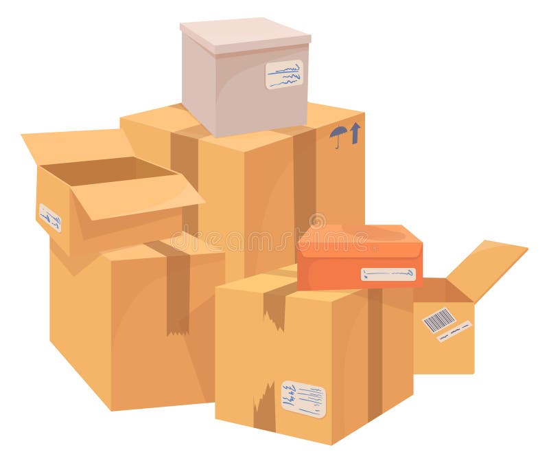 Cartoon Stack Boxes Stock Illustrations – 1,984 Cartoon Stack Boxes ...