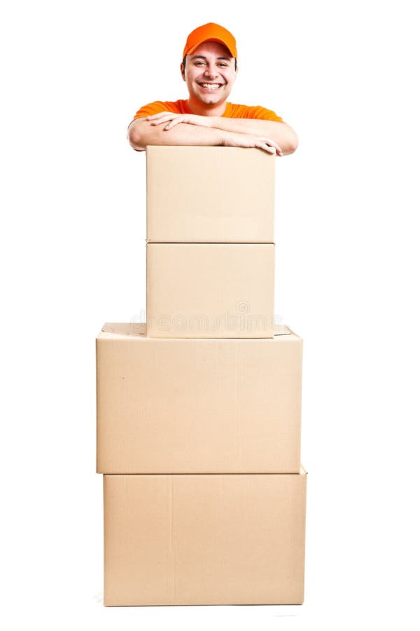 Delivery boy stock image. Image of postal, male, deliverer - 24015251