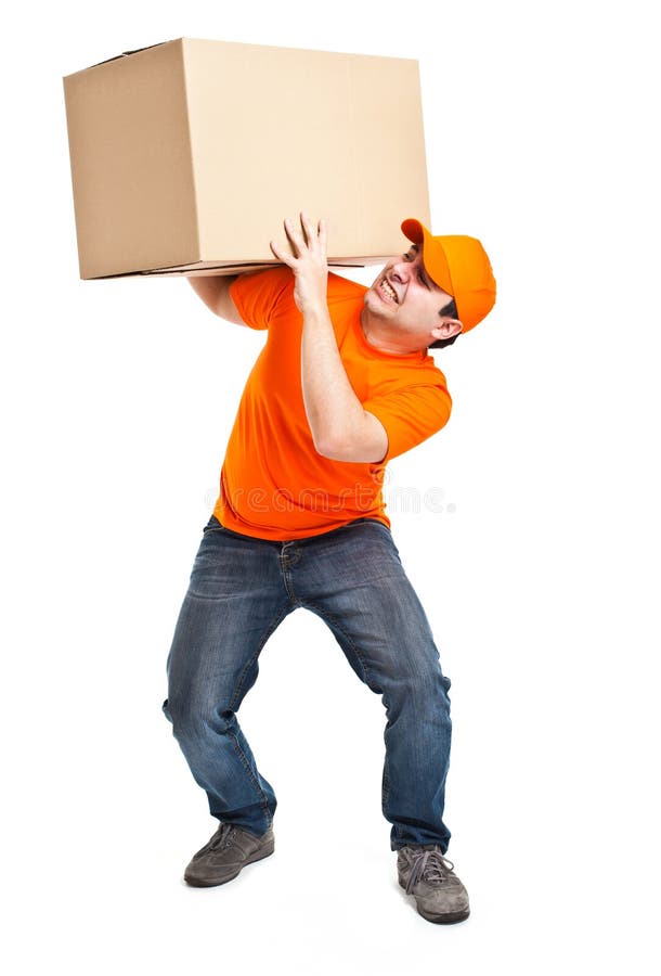 Delivery boy stock photo. Image of home, parcel, orange - 24194532