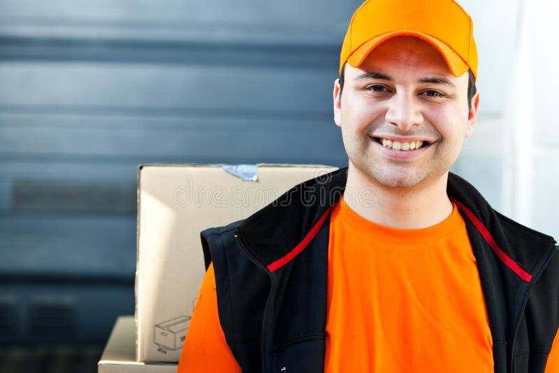 Delivery boy stock photo. Image of male, warehouse, airmail - 24194524