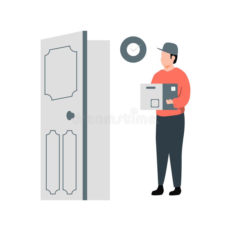 The Delivery Boy is Delivering the Parcel To the House Stock ...