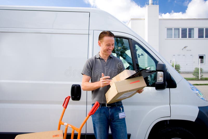 Delivery Boy at Your Door stock photo. Image of european - 84310786