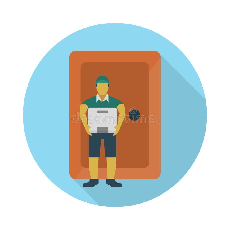 Delivery Boy Vector Flat Color Icon Stock Illustration - Illustration ...
