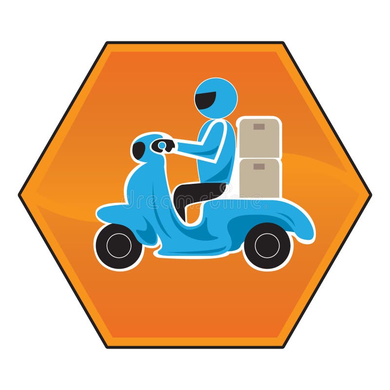 Delivery Boy on the Scooter. Vector Illustration Decorative Design ...