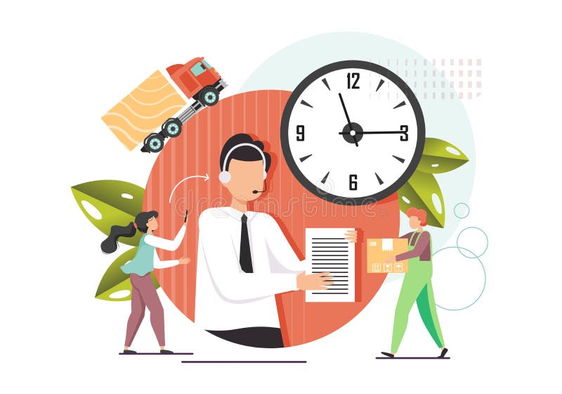 Delivery Call Center Vector Flat Style Design Illustration Stock Vector ...
