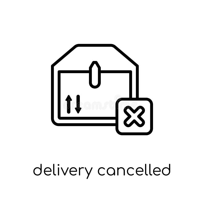 Delivery Cancelled Icon. Trendy Modern Flat Linear Vector Delivery ...