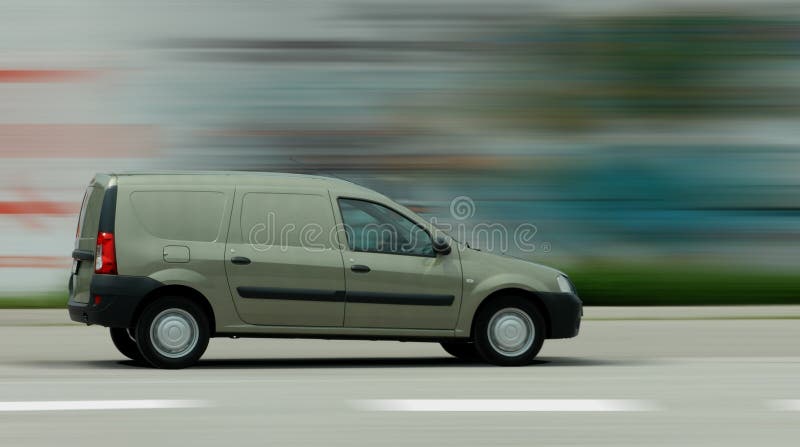 Delivery car in motion stock photo. Image of city, cargo - 31259844