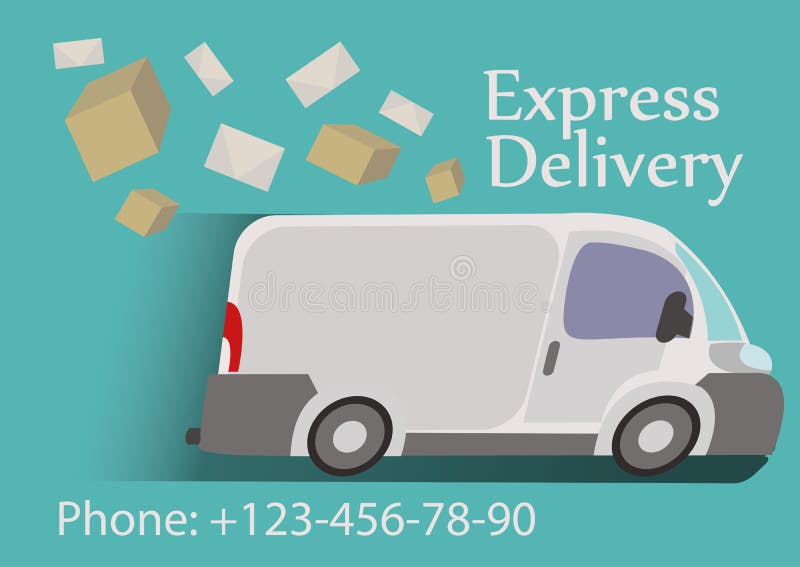 Delivery Car stock vector. Illustration of carriage, shape - 77129051