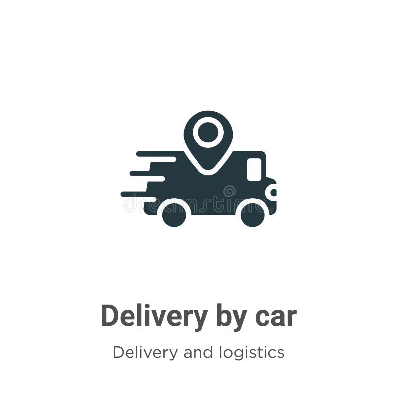 Delivery By Car Vector Icon On White Background. Flat Vector Delivery ...