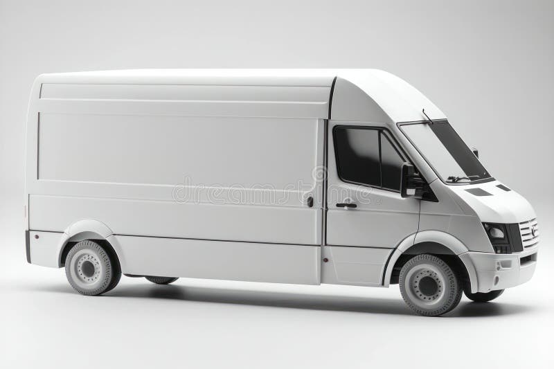 Delivery Car on White Backround Mockup. AI Generation Stock ...