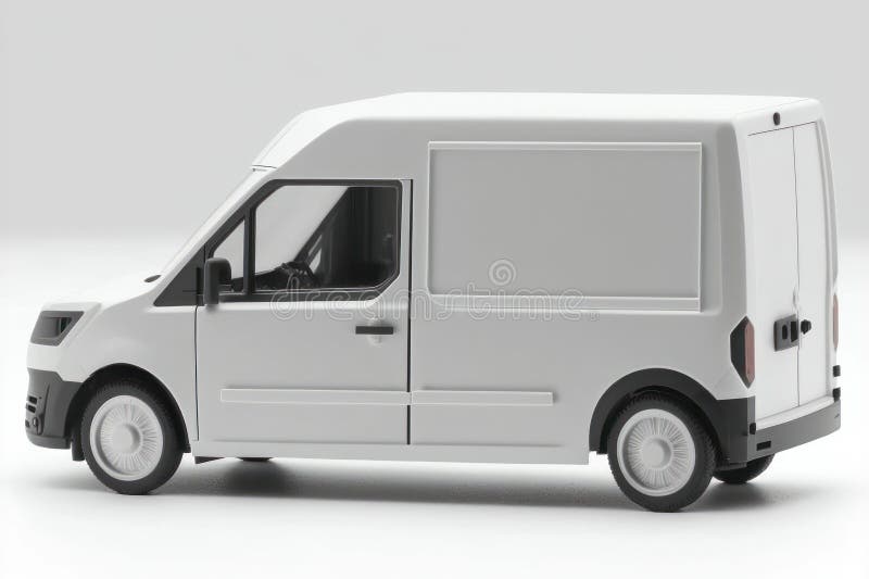Delivery Car on White Backround Mockup. AI Generation Stock ...