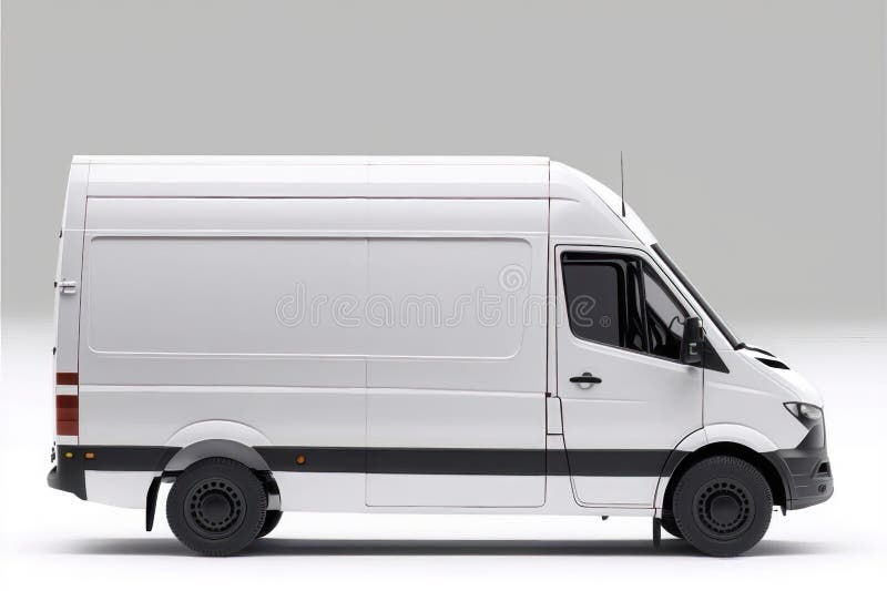 Delivery Car on White Backround Mockup. AI Generation Stock ...