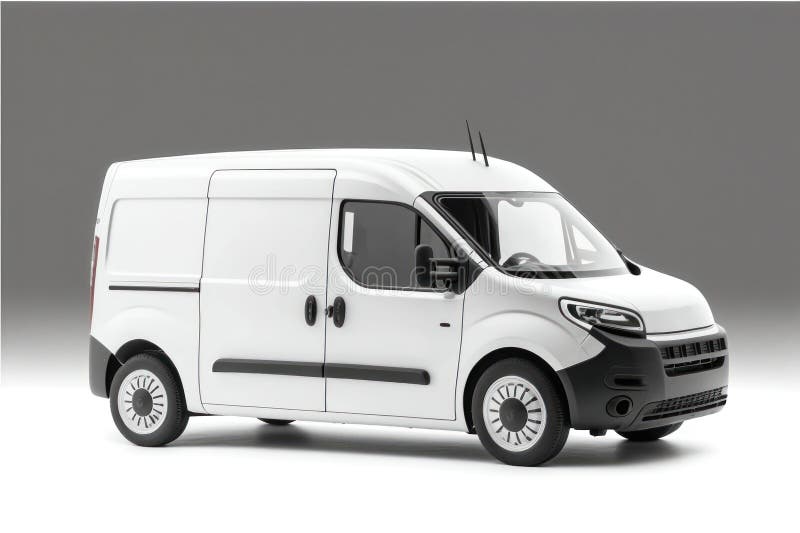 Delivery Car on White Backround Mockup. AI Generation Stock ...