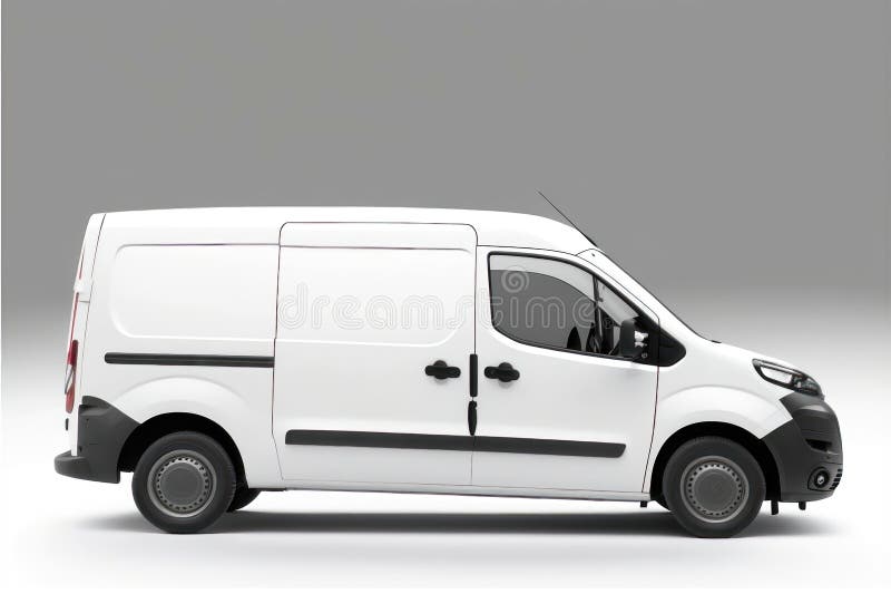 Delivery Car on White Backround Mockup. AI Generation Stock ...