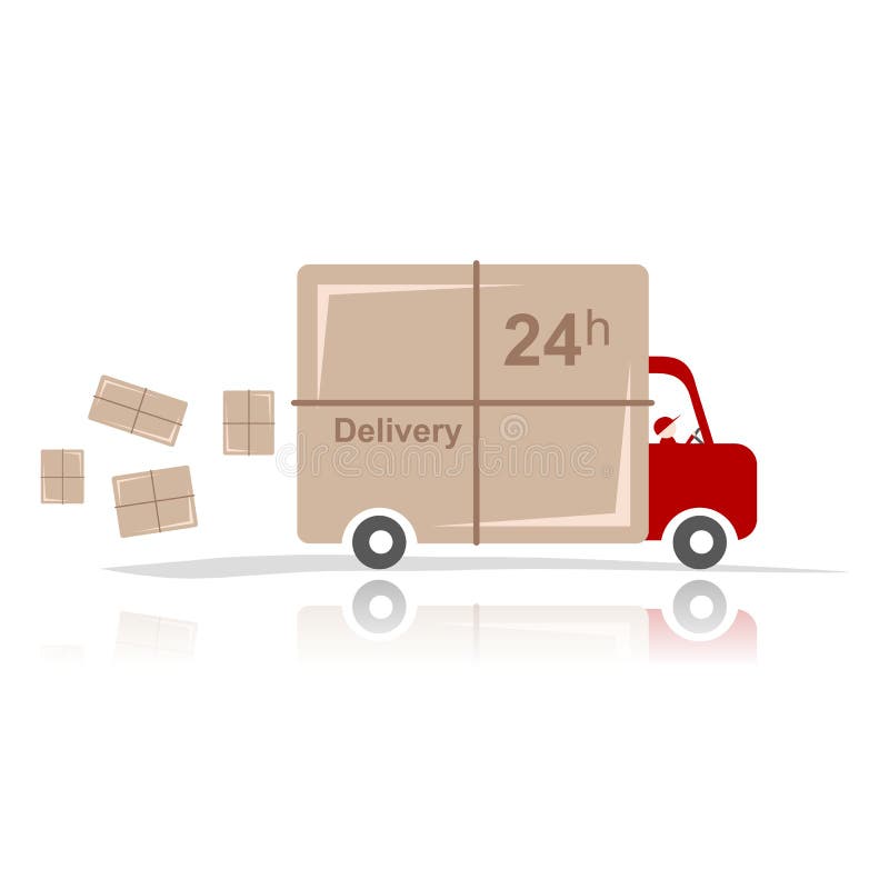 Delivery Car for Your Design Stock Vector - Illustration of courier ...