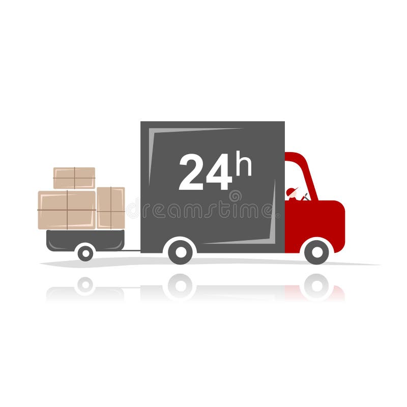 Delivery Car for Your Design Stock Vector - Illustration of cargo ...