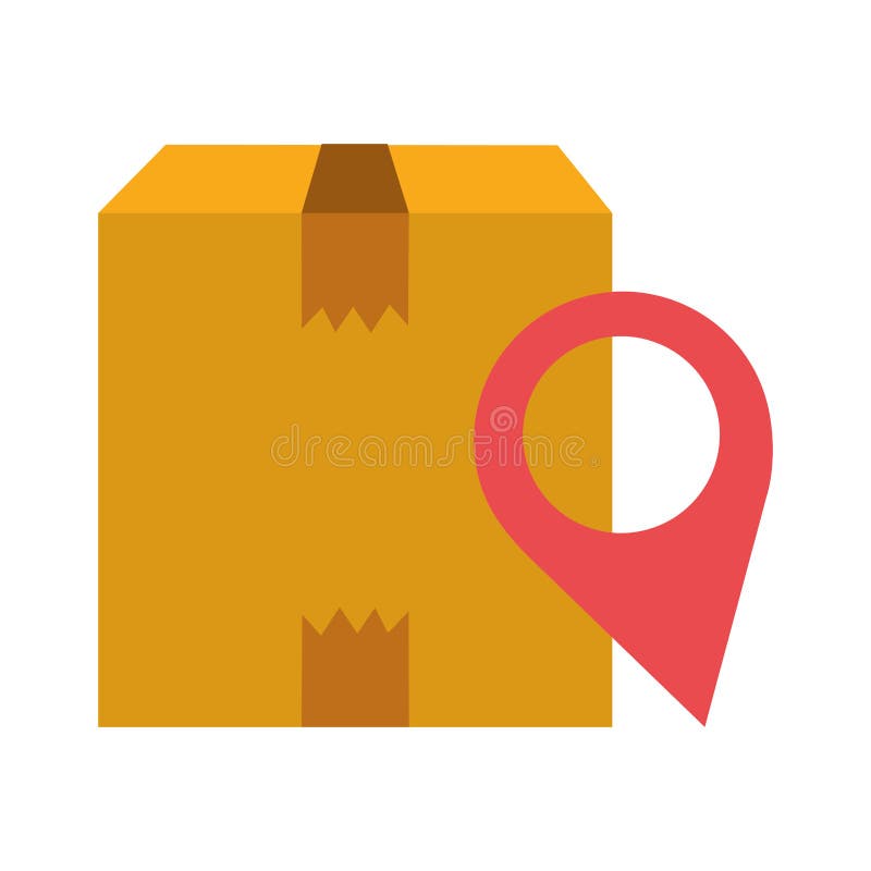 Delivery Cardboard Box Pointer Location Isolated Icon Design Stock ...