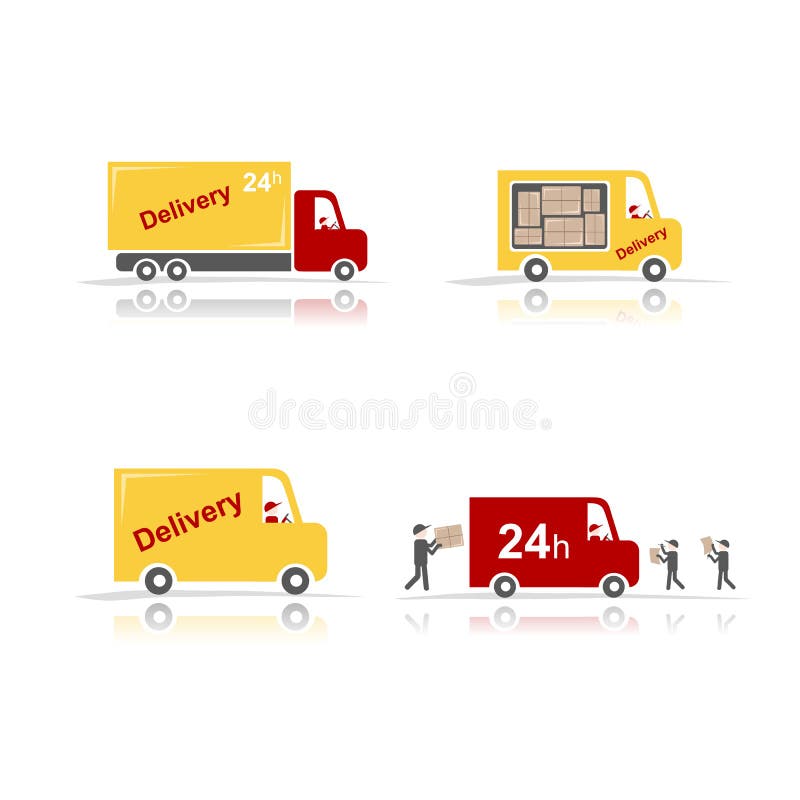 Delivery Cars, Set for Your Design Stock Vector - Illustration of ...