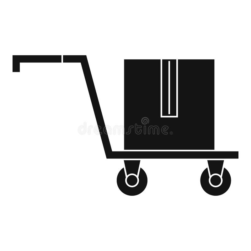 Delivery Cart with Box Icon, Simple Style Stock Vector - Illustration ...