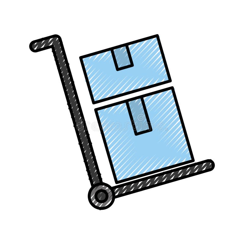 Delivery cart boxes icon stock vector. Illustration of shipment - 93814613